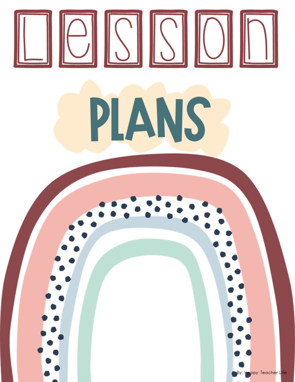 Boho Rainbow Editable Binder Covers With Spines - Etsy