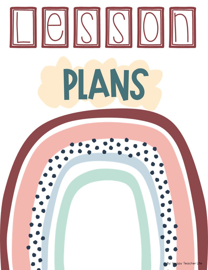 Boho Rainbow Editable Binder Covers With Spines - Etsy