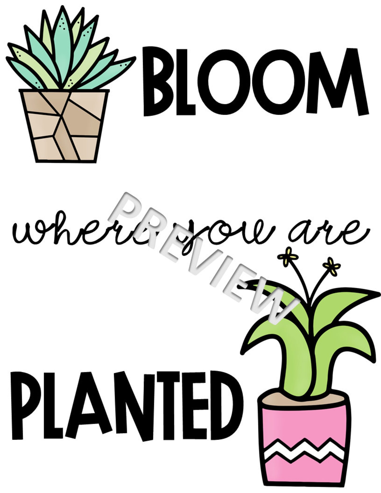 Cactus Plant Themed Classroom Decor Motivational Signs, Motivational ...