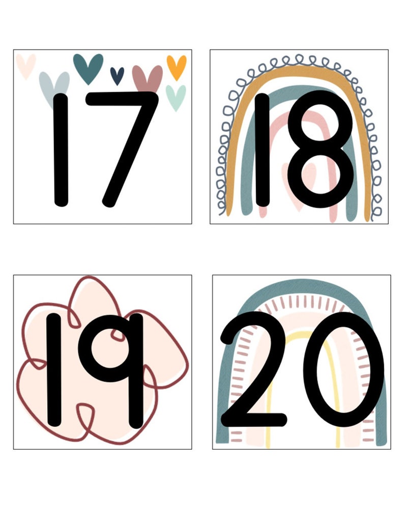 Classroom Boho Rainbow Number Labels 1-100 for Lockers. Student Work ...