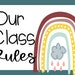 Boho Rainbow Editable Classroom Rules - Etsy