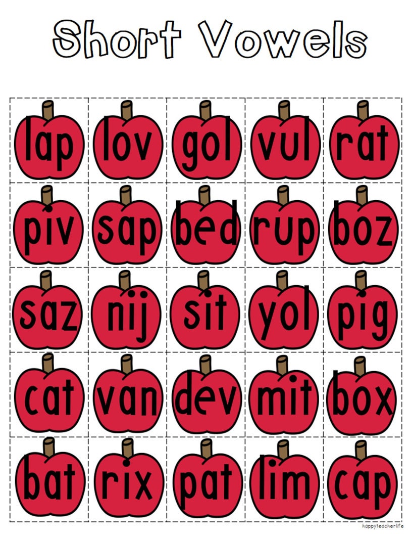 Phonics Word Sort With Short and Long Vowels for Nonsense Words ...