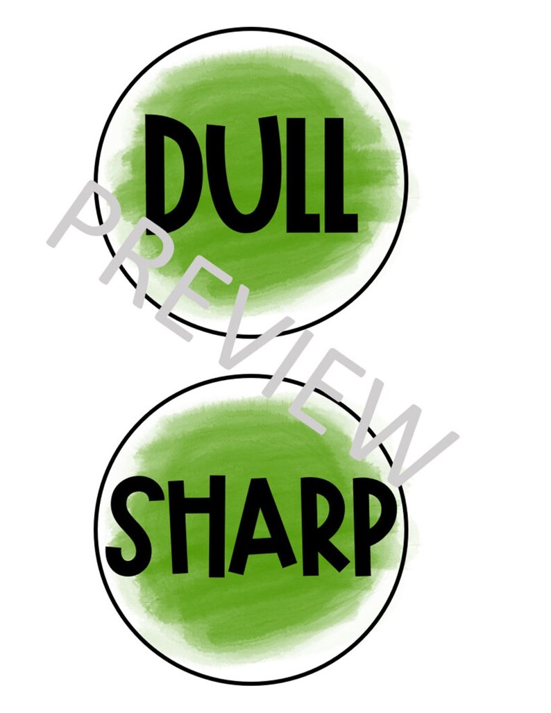 Cactus Plant Themed Pencil Bin Labels, Sharp and Dull Pencils, Pencil ...