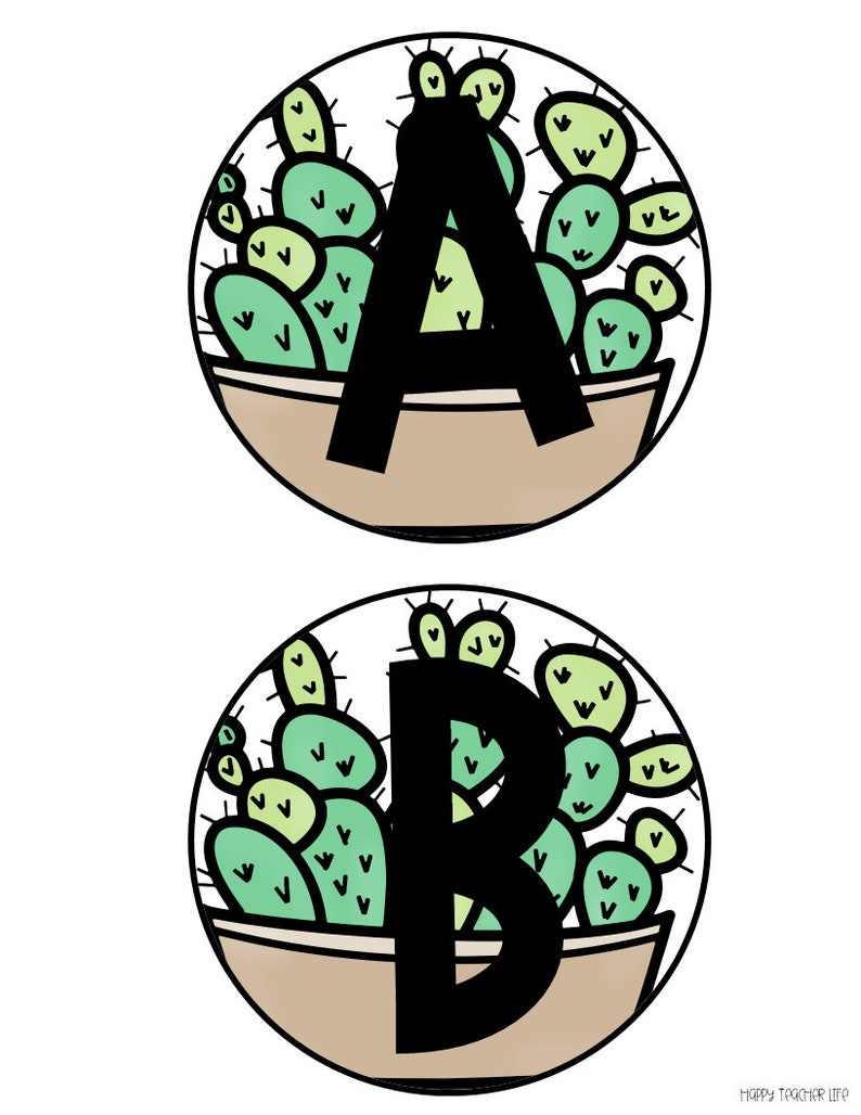 Cactus Plant Themed Classroom Decor Word Wall Headings, Word Wall Cards ...