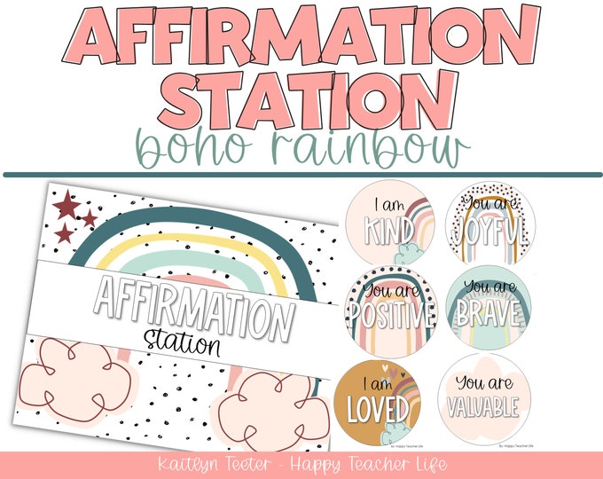 BOHO RAINBOW Affirmation Station Pack - Etsy Canada