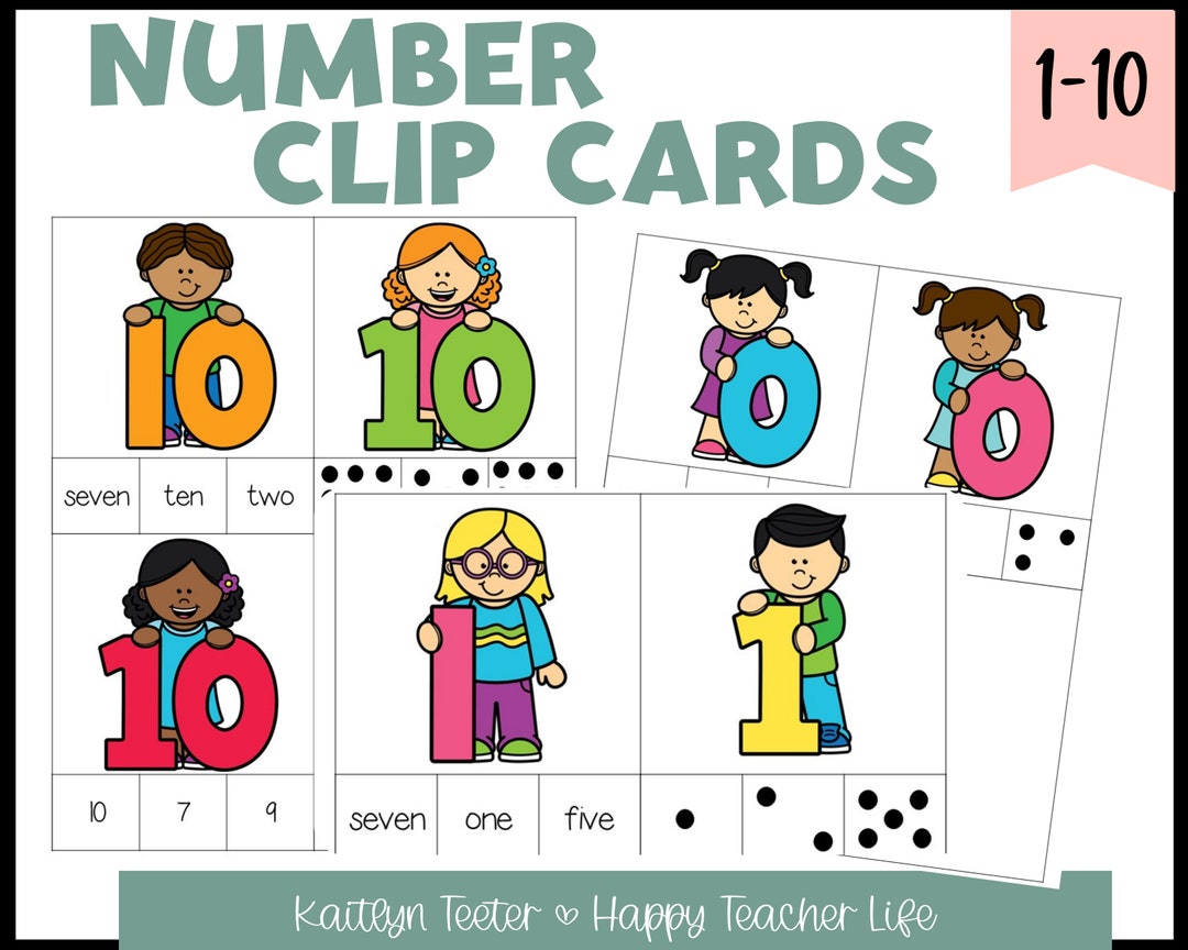 Preschool Number Clip Cards 1-10 - Etsy