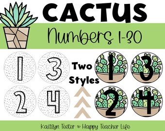 Cactus Numbers - Etsy