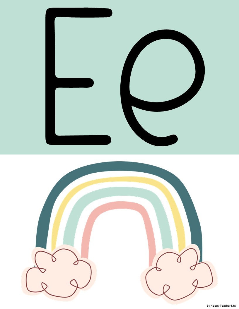 Modern Boho Rainbow Alphabet Signs - Print, Playful and Cursive Fonts ...