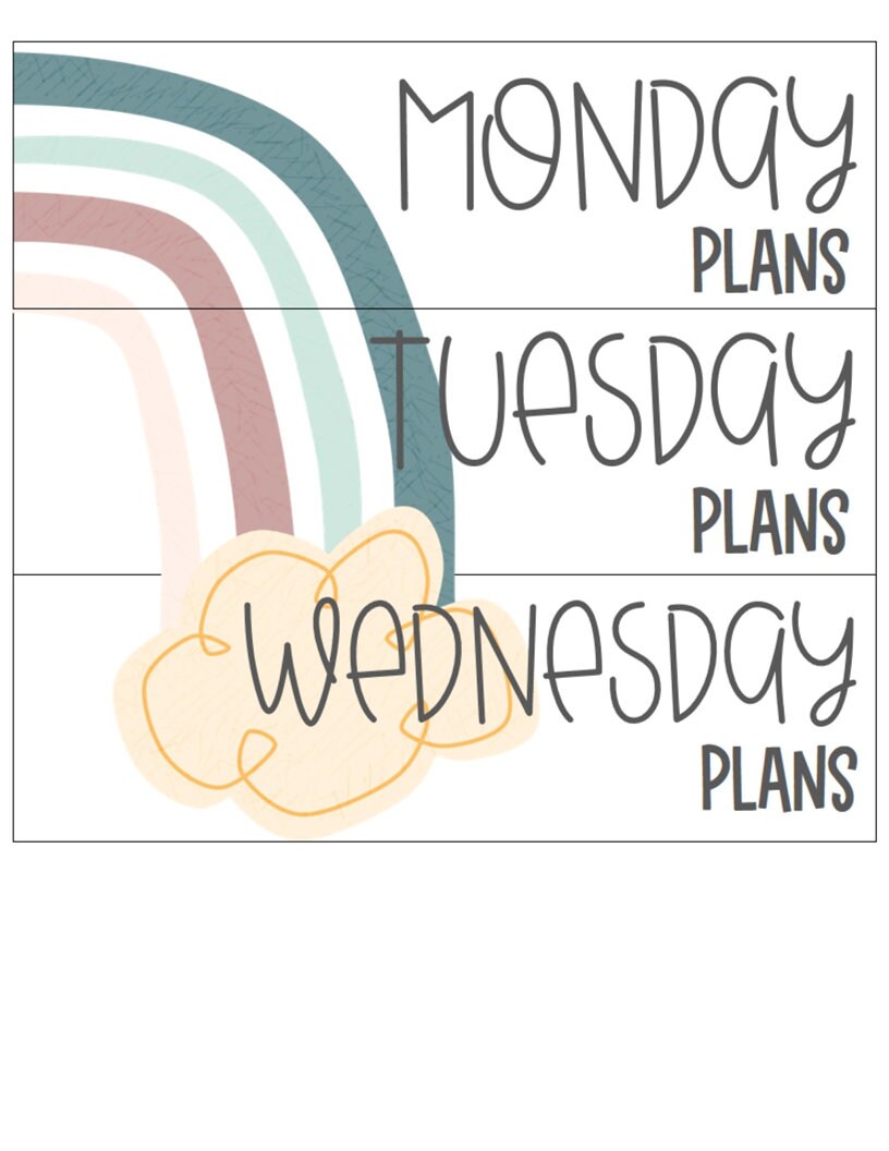 Boho Rainbow 3-drawer Classroom Labels EDITABLE Classroom - Etsy