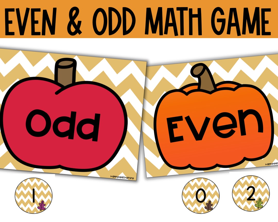 Fall Math Game for Even and Odd Numbers, Number Sort, Hands on Digital ...