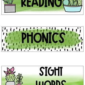 Cactus Plant Themed Editable Drawer Labels for the Classroom - Etsy