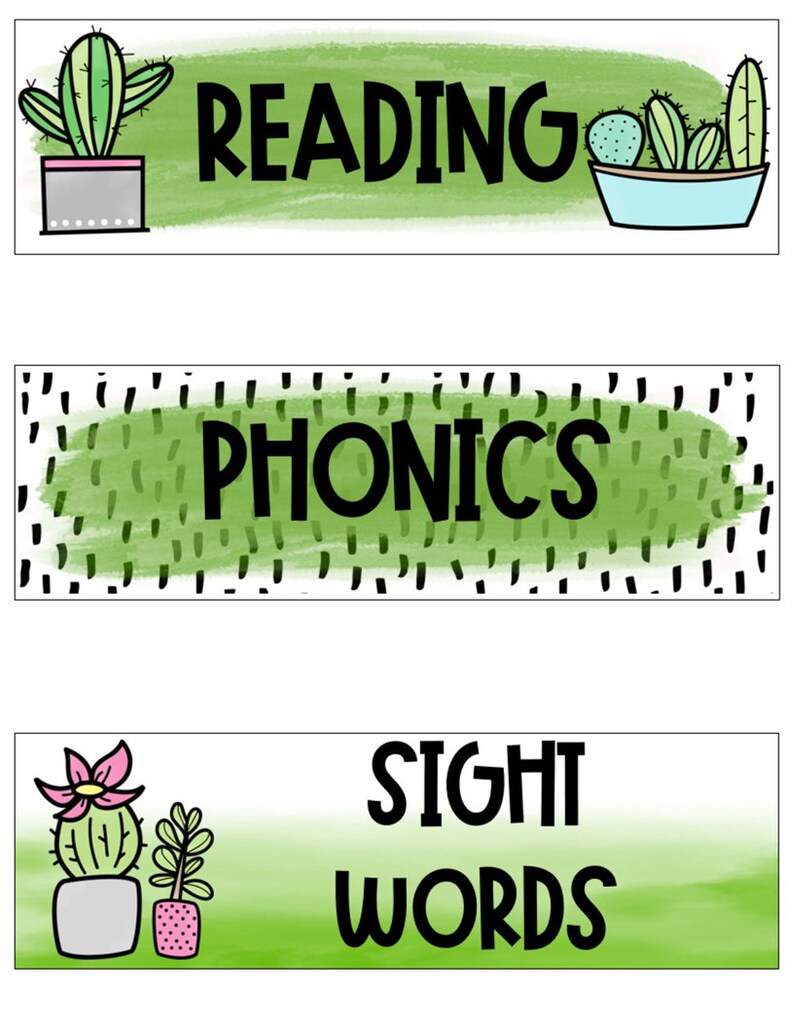 Cactus Plant Themed Editable Drawer Labels for the Classroom - Etsy