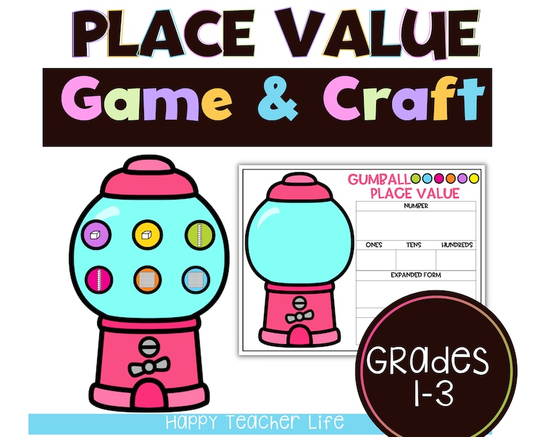Place Value Math Game and Math Craft With Word Form, Expanded Form and ...