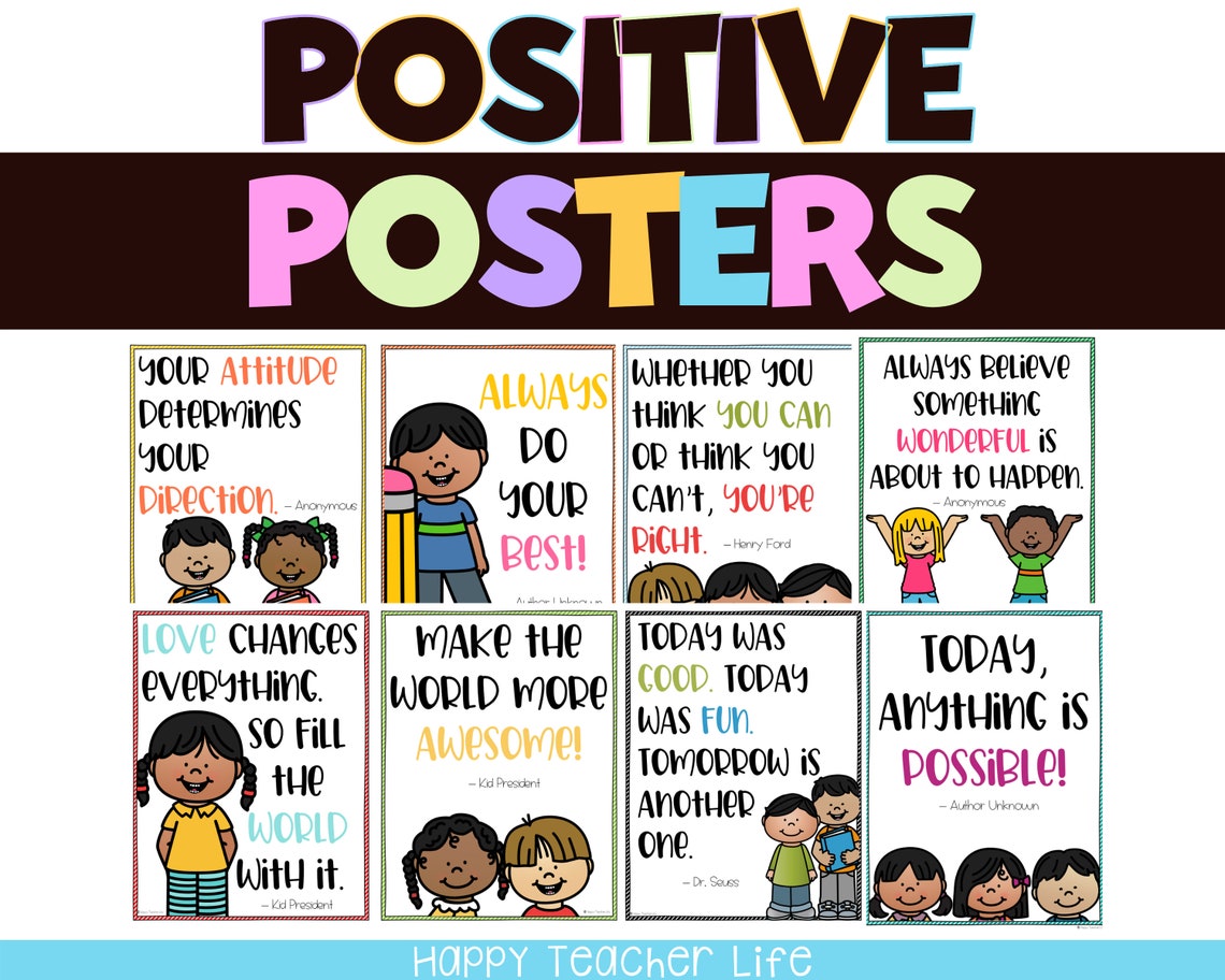 Classroom Positive Quotes Posters, Motivational Signs, Motivational ...