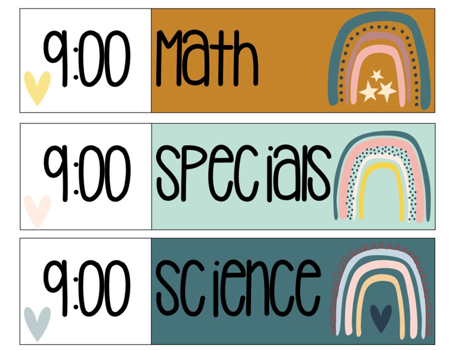 Boho Rainbow EDITABLE Schedule Cards | Rainbow Classroom Decor Theme ...