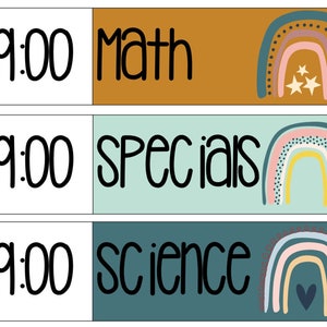 Boho Rainbow EDITABLE Schedule Cards | Rainbow Classroom Decor Theme ...