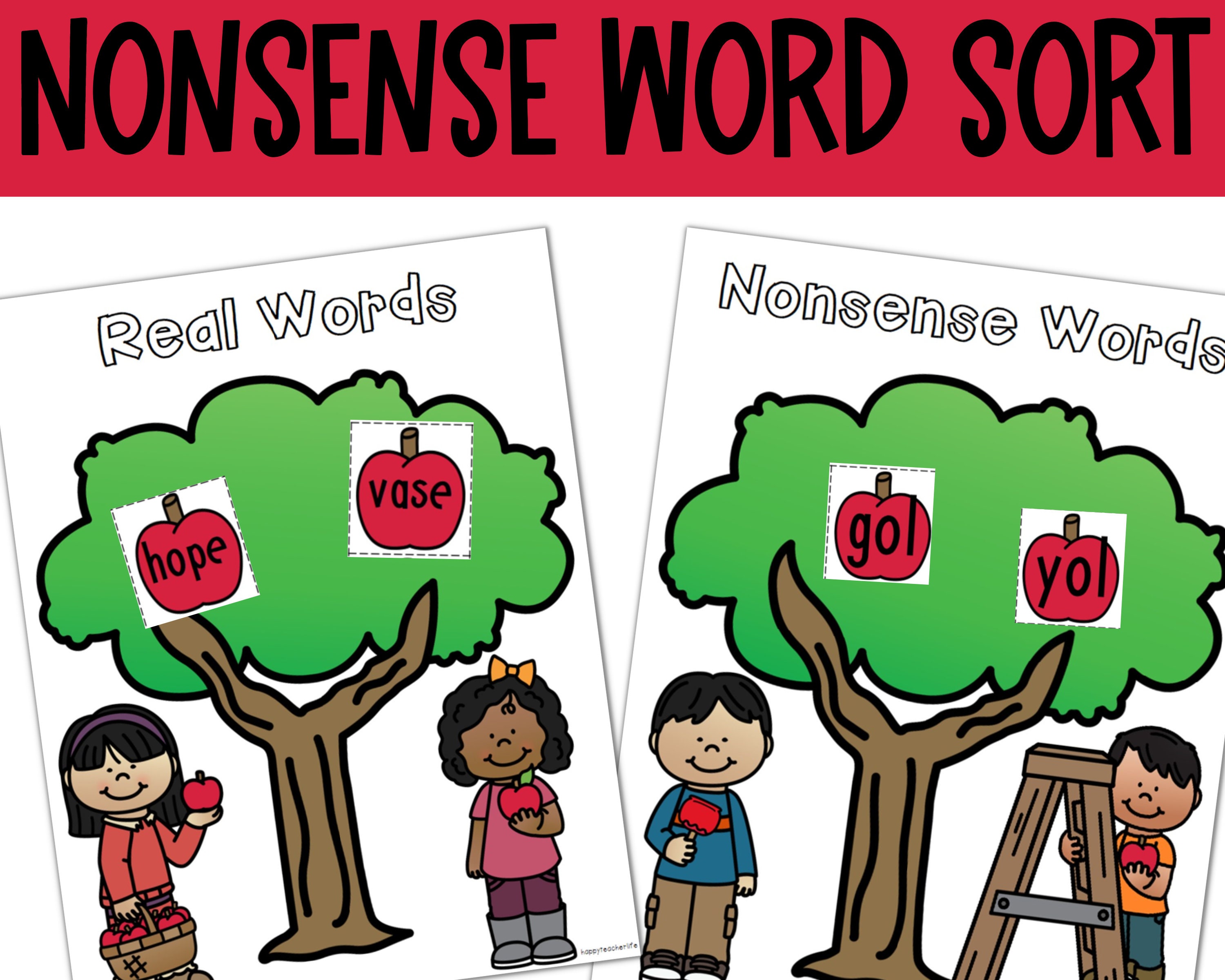 Phonics Word Sort With Short and Long Vowels for Nonsense Words ...