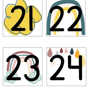 Classroom Boho Rainbow Number Labels 1-100 for Lockers. Student Work ...