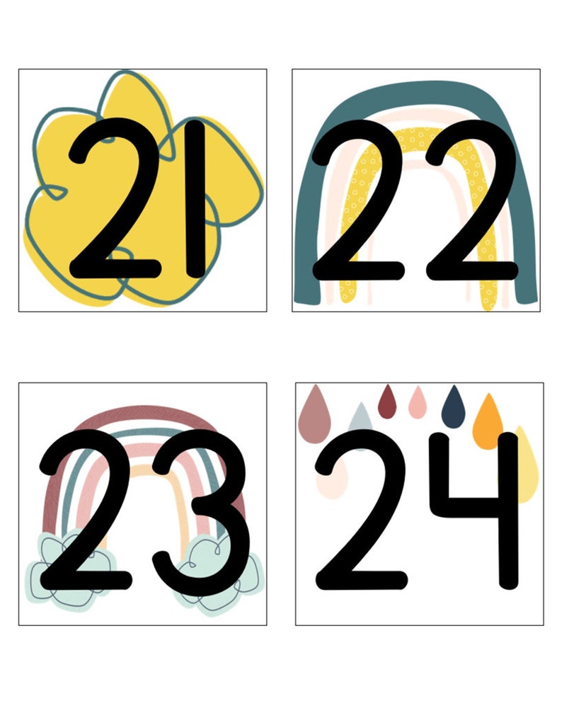 Classroom Boho Rainbow Number Labels 1-100 for Lockers. Student Work ...