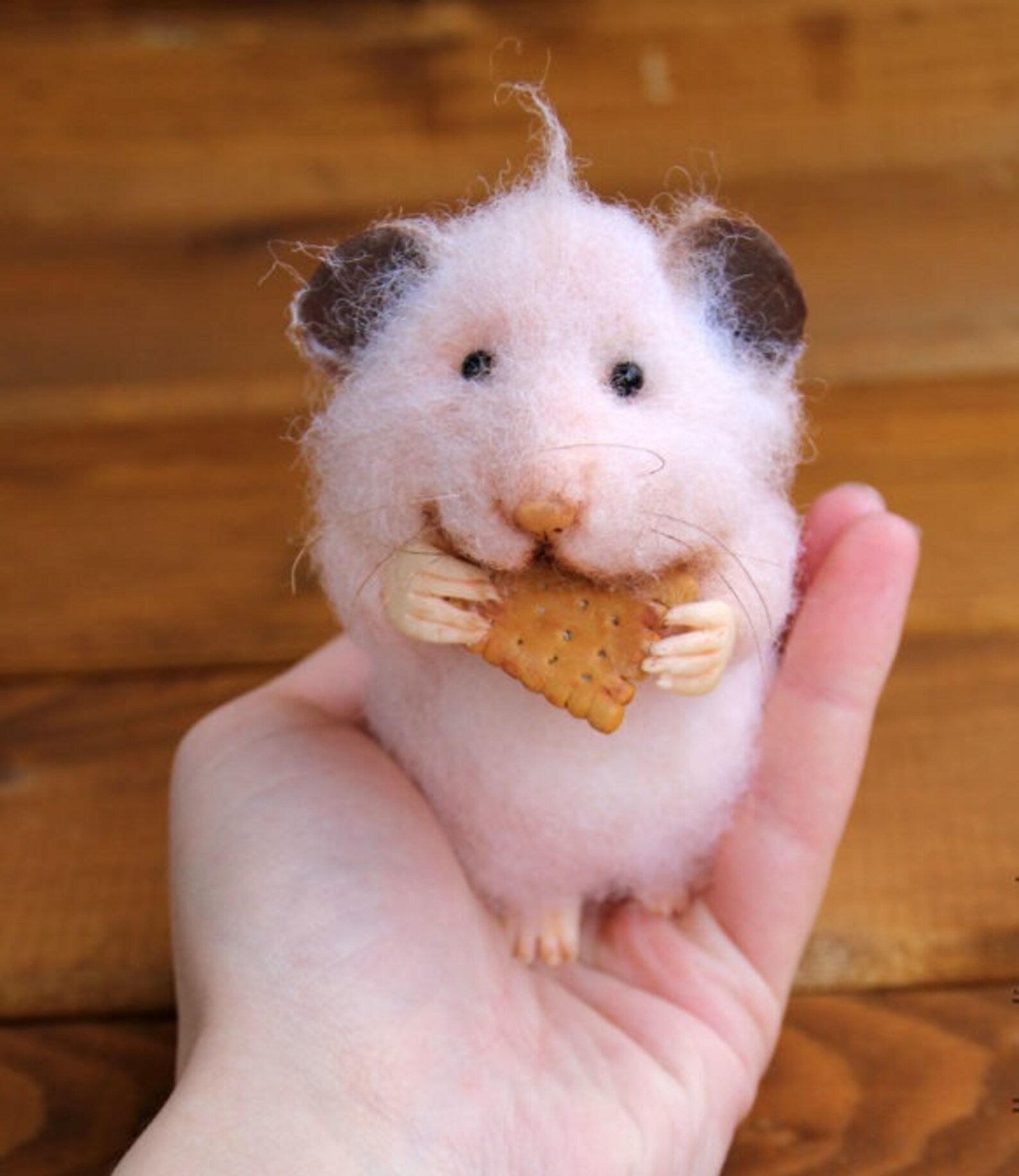 Needle Felt Realistic Hamster With Cookie Felted Mouse - Etsy