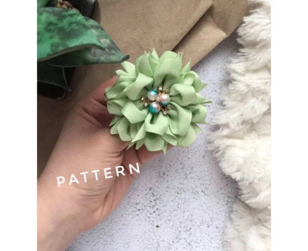 Flower Tutorial Kanzashi Tutorial Printable Template Fabric - Etsy