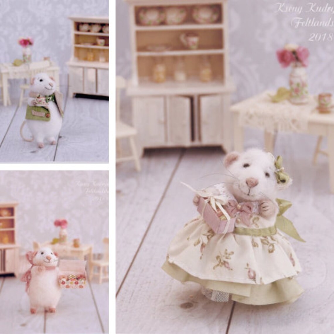 Needle Felt Realistic Hamster With Cookie Felted Mouse - Etsy