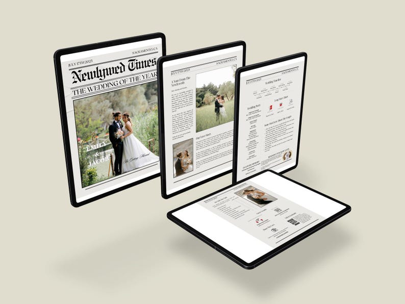 Wedding Newspaper Template With Photo Wedding Newspaper Template ...
