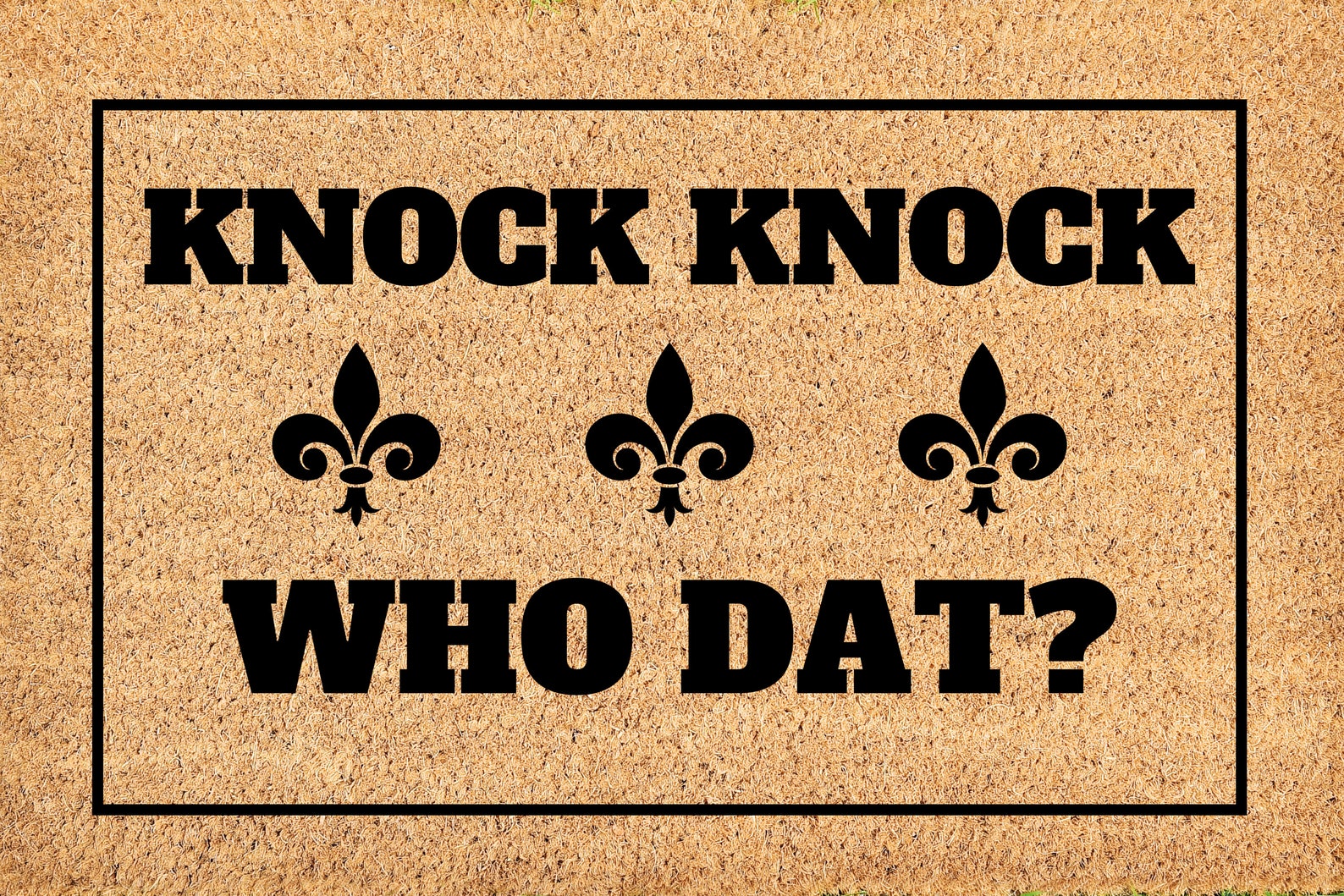 Knoc Knock Who Dat Doormat Fleur De Lis Saints Football - Etsy