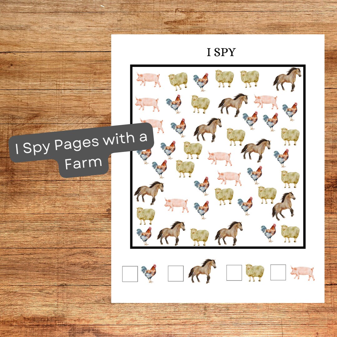 I Spy Farm Unit Themed Activity Pages for Toddlers in Homeschool an ...
