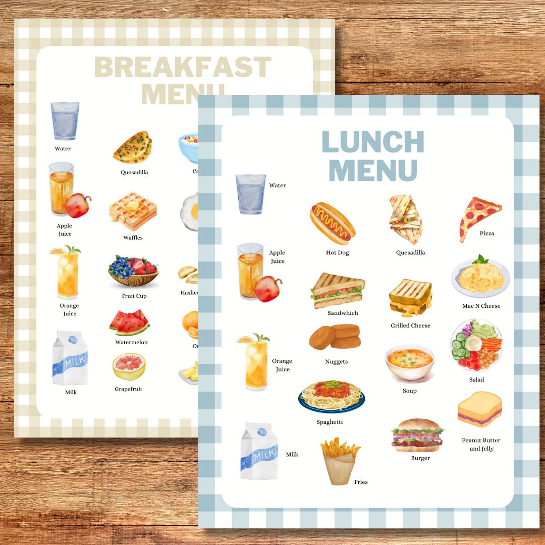 Dramatic Play Menu Guest Check Toys Cafe Lunch Breakfast Smoothie Menus ...
