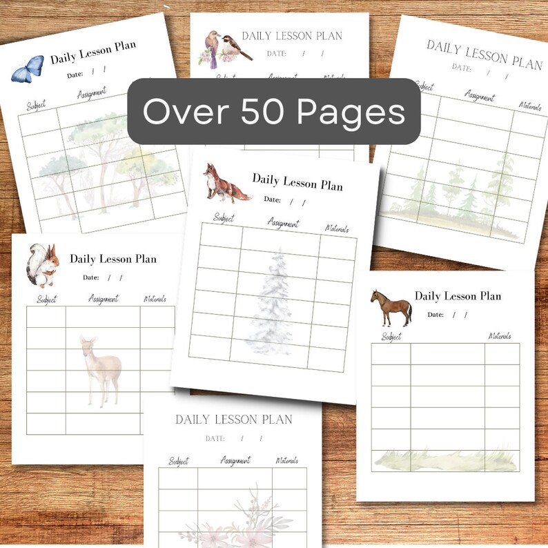 Homeschool Daily Lesson Printable Planner - Daily Lesson Plans Teacher ...