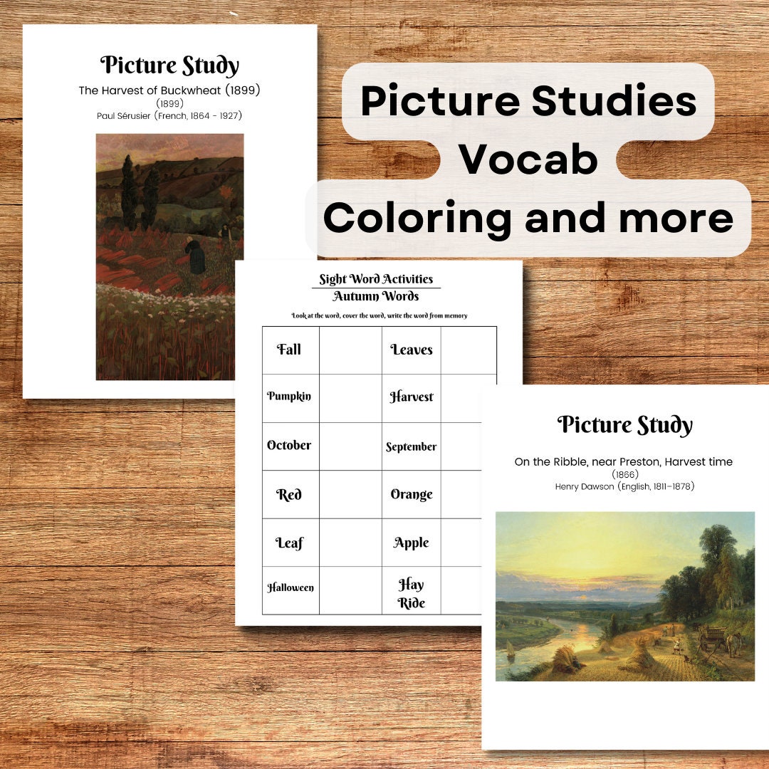 Autumn Fall Study Activity Printable Homeschool Worksheets Nature ...