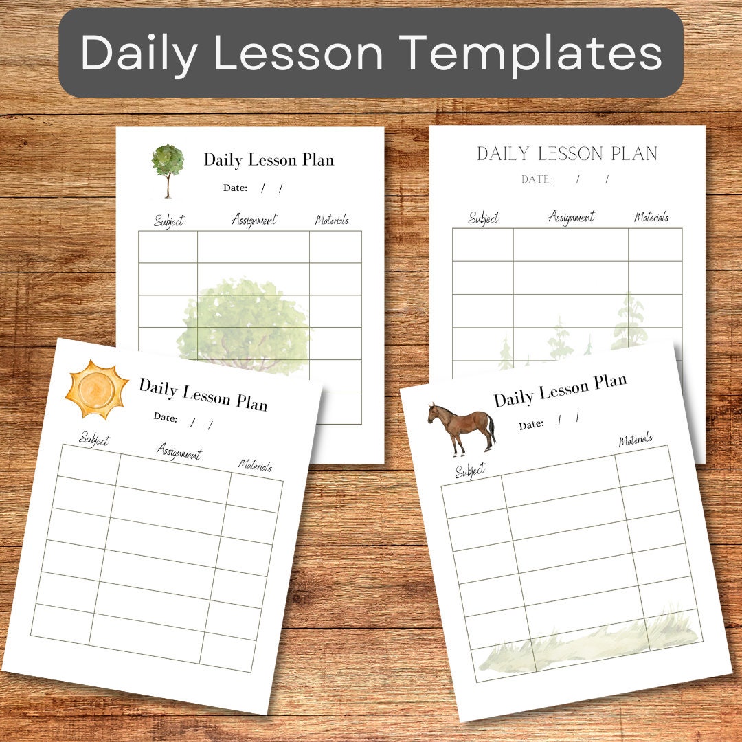 Homeschool Daily Lesson Printable Planner - Daily Lesson Plans Teacher ...