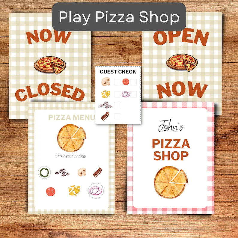 Pretend Play Printable Bundle Pizza Shop Dramatic Play Printables ...
