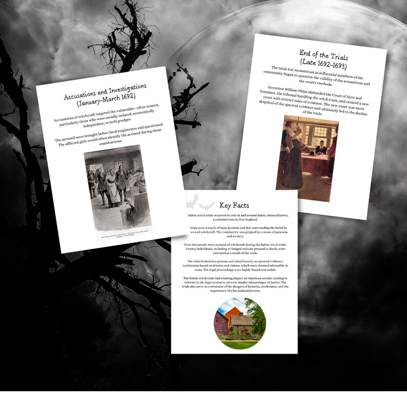 The Salem Witch Trials, Homeschool Study - Etsy