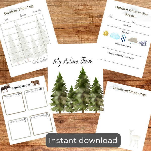Nature Journal Worksheet for Kids Printable Instant Download - Etsy Canada