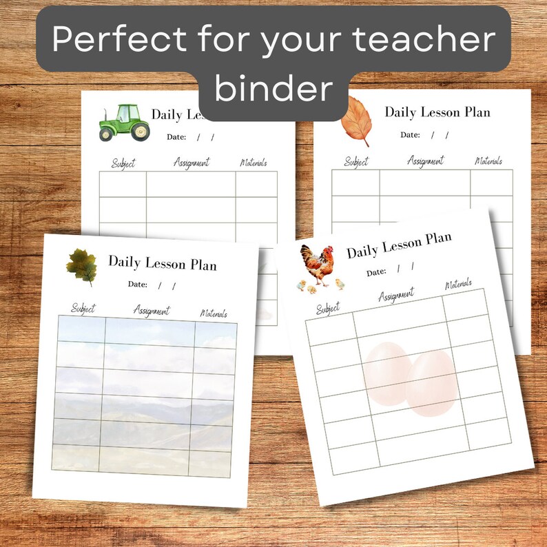 Homeschool Daily Lesson Printable Planner - Daily Lesson Plans Teacher ...