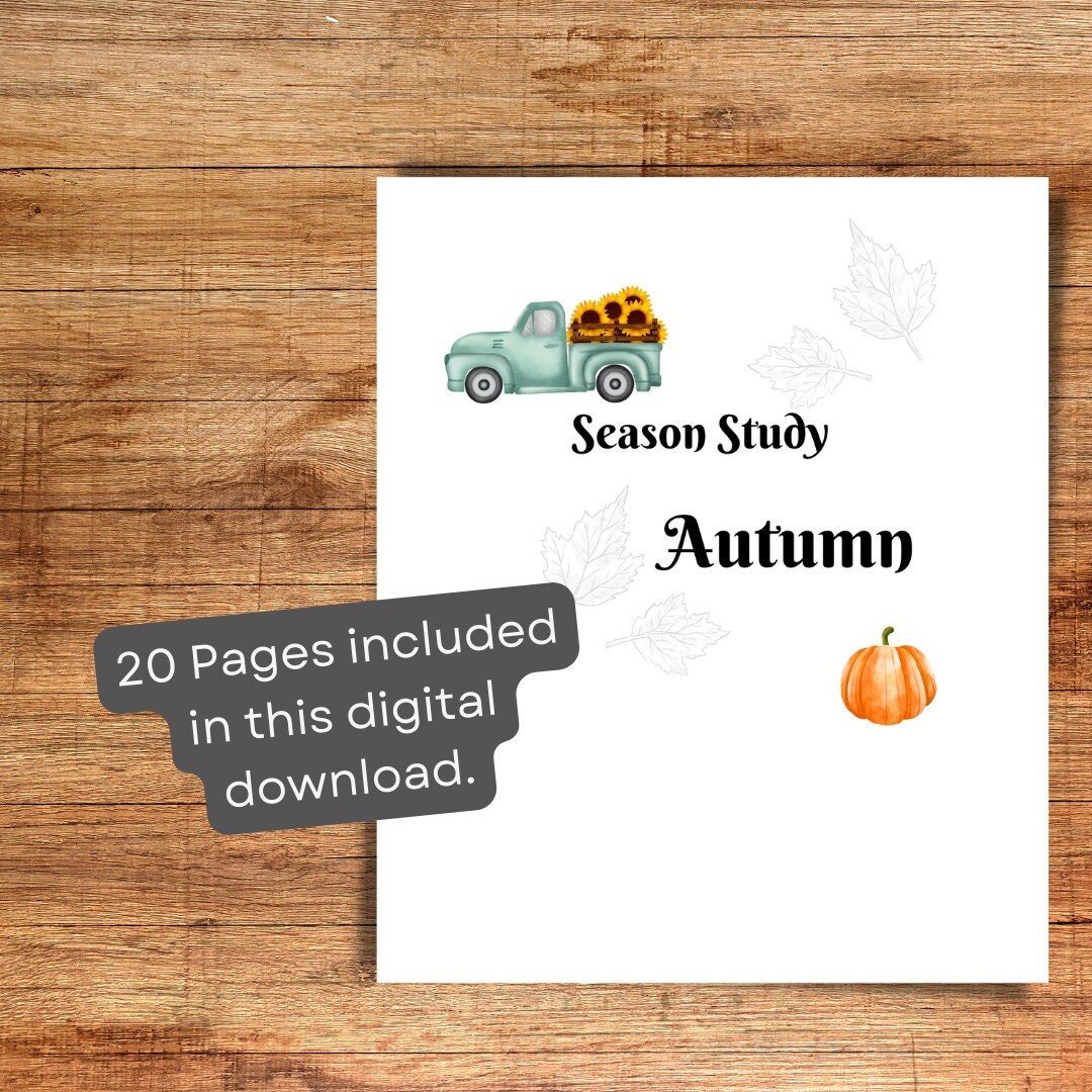 Autumn Fall Study Activity Printable Homeschool Worksheets Nature ...