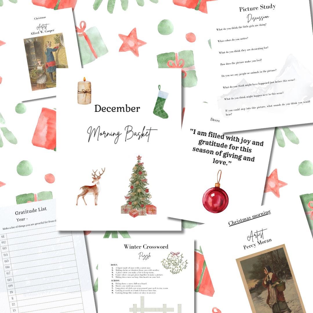 Christmas Morning Basket, Gratitude, Homeschool Resources, Morning ...
