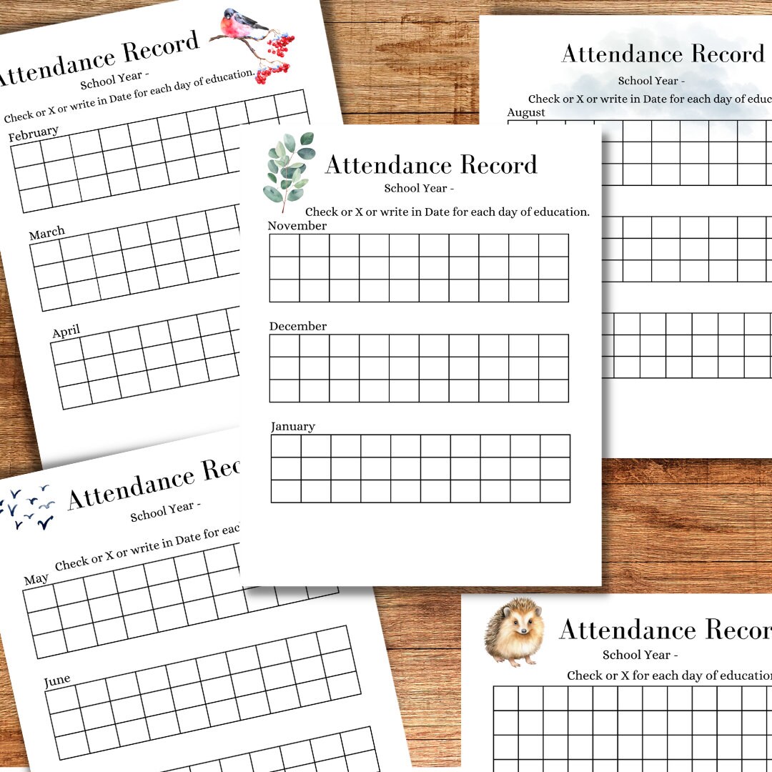 Homeschool Portfolio Attendance Log Tracker - Etsy