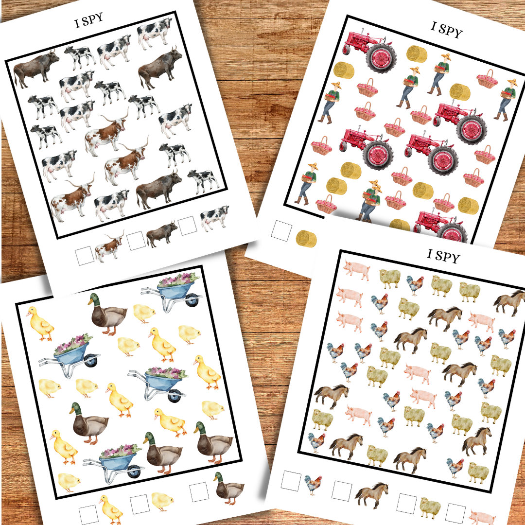 I Spy Farm Unit Themed Activity Pages for Toddlers in Homeschool an ...