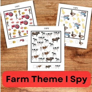 I Spy Farm Unit Themed Activity Pages for Toddlers in Homeschool an ...