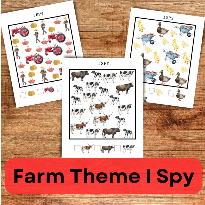 I Spy Farm Unit Themed Activity Pages for Toddlers in Homeschool an ...