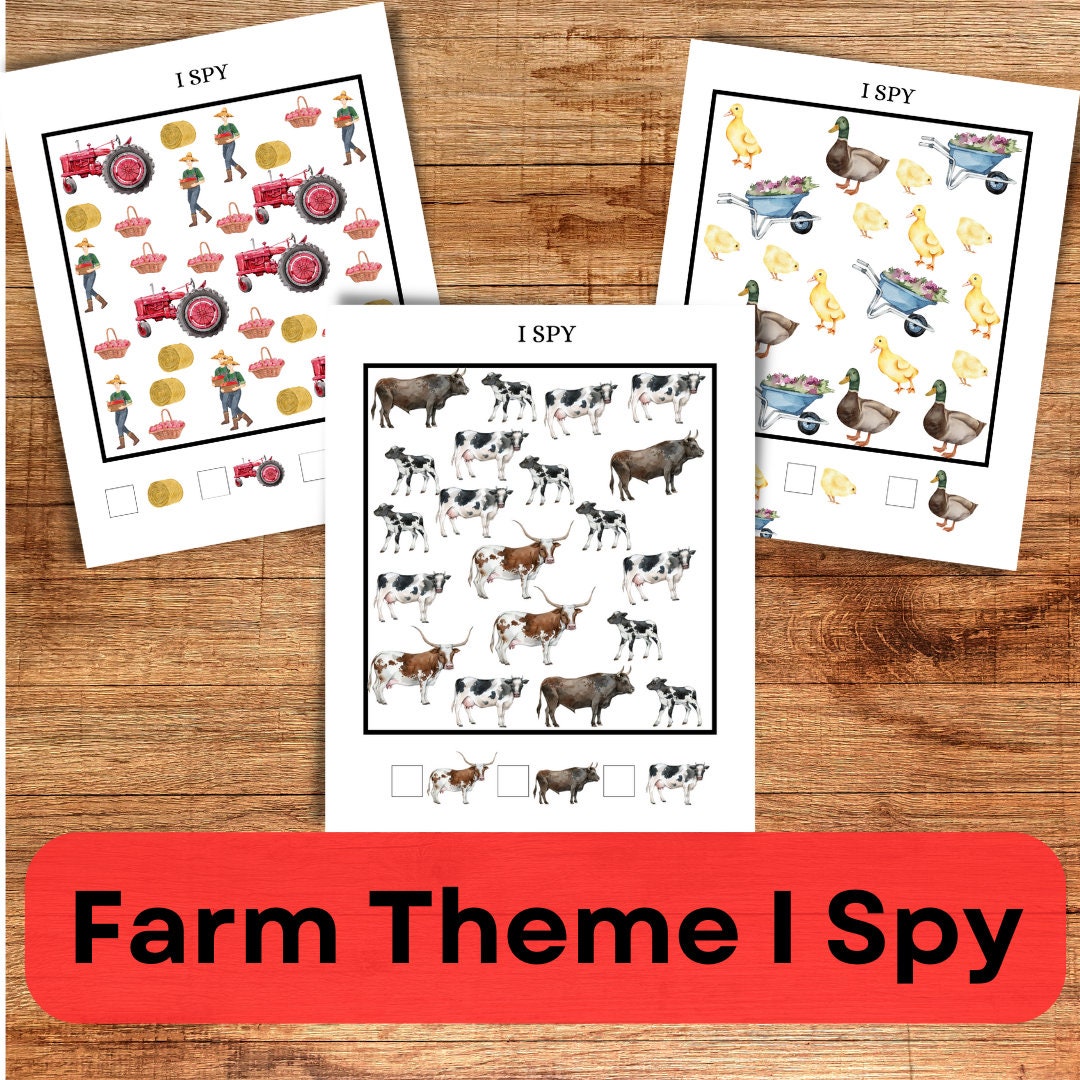 I Spy Farm Unit Themed Activity Pages for Toddlers in Homeschool an ...