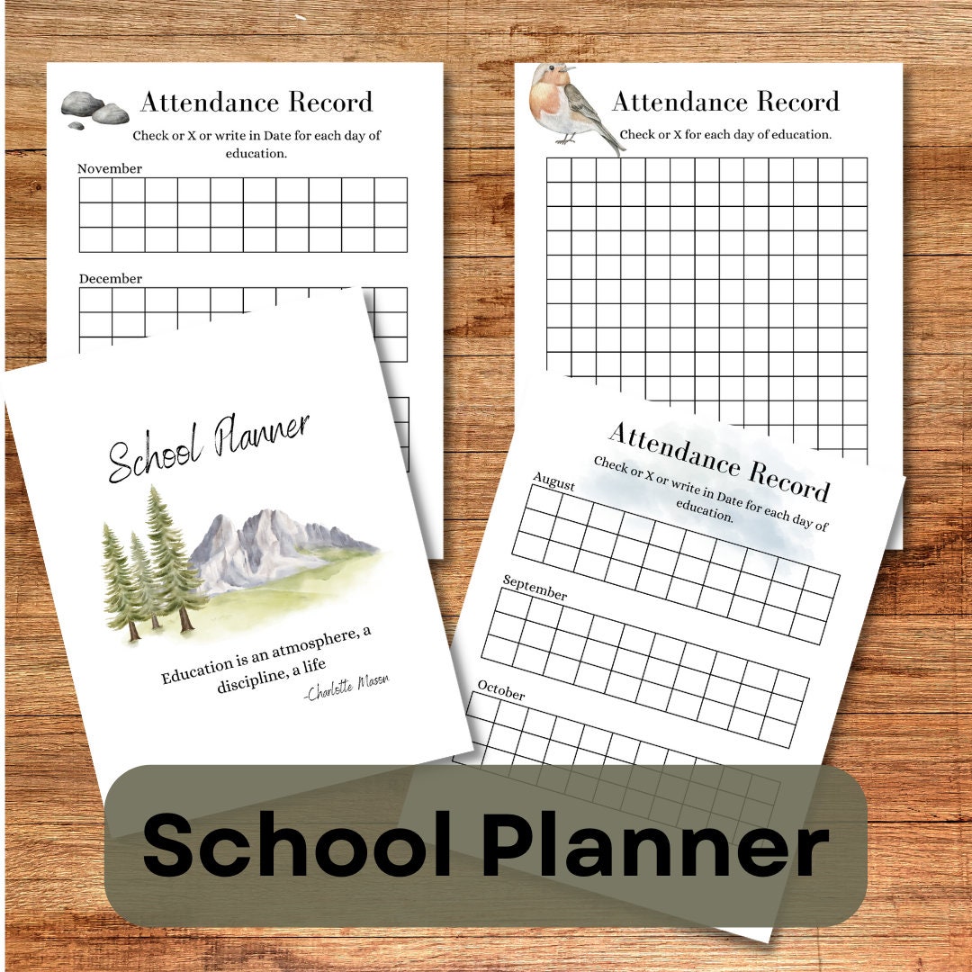 Homeschool Planner Printable Homeschool Report Pages Books Completed ...