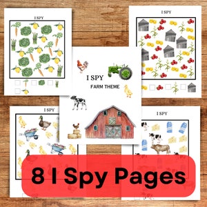 I Spy Farm Unit Themed Activity Pages for Toddlers in Homeschool an ...