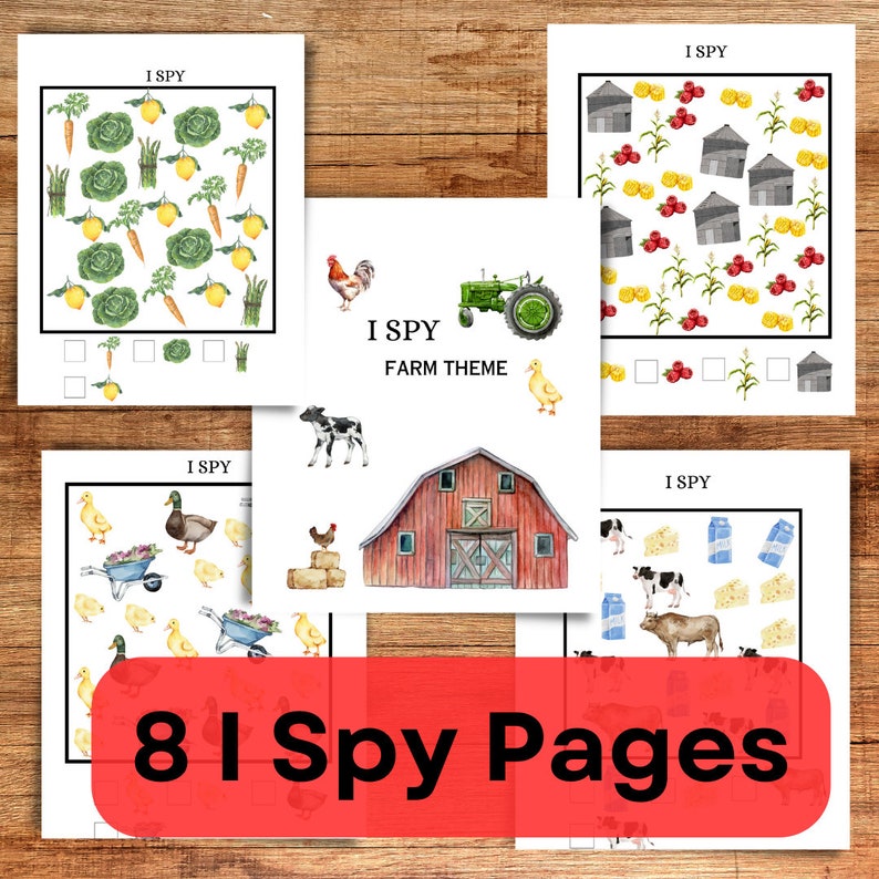 I Spy Farm Unit Themed Activity Pages for Toddlers in Homeschool an ...
