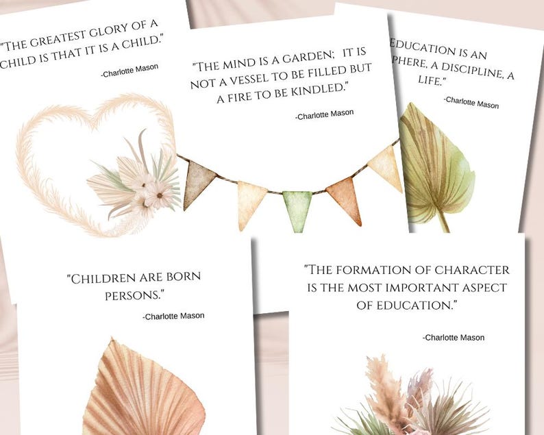 5 Charlotte Mason Quote Homeschool Posters Classroom Inspiration - Etsy