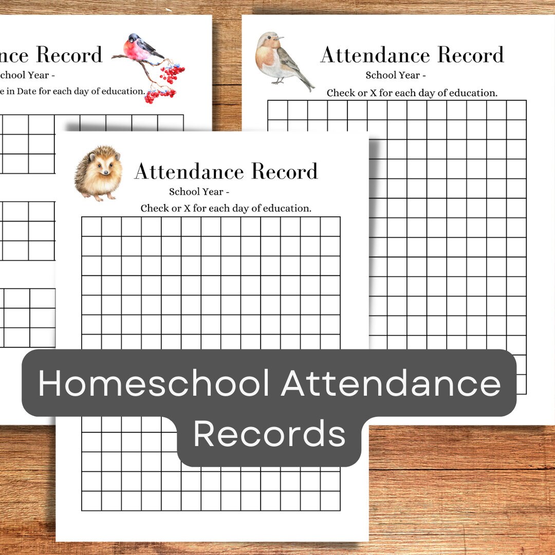 Homeschool Portfolio Attendance Log Tracker - Etsy