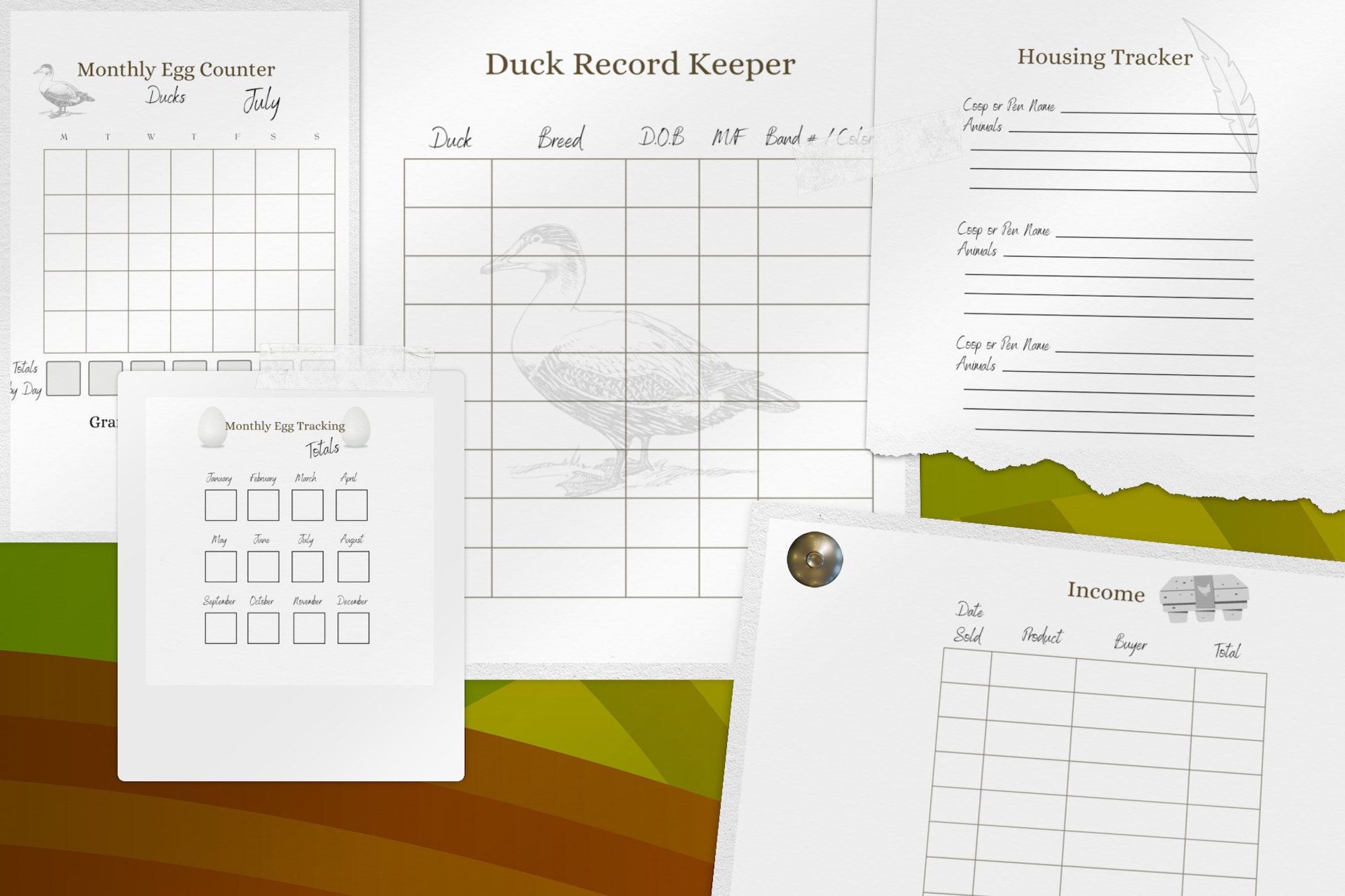 Duck Homestead Planner - Record Keeping for Ducks - Printable - Flock ...